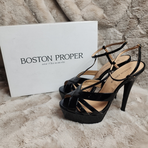 Boston Proper | Shoes | Boston Proper Black Patent Faux Leather ...